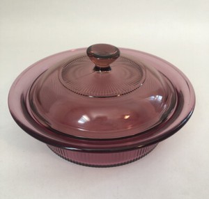 Corning Ware Vision Cranberry V-30-B 24 OZ 750 ML Casserole Dish With ...