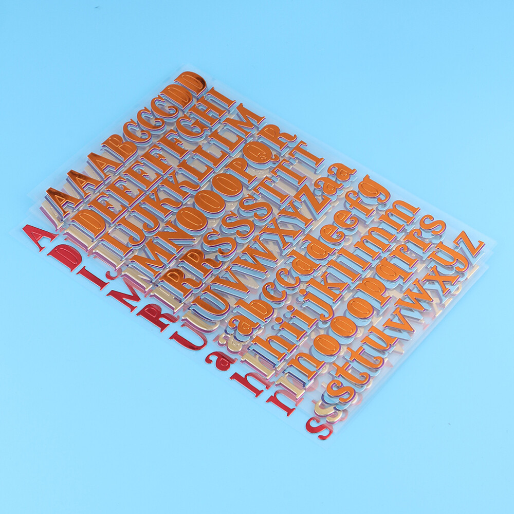 15 Sheet Alphabet Stickers Letter Greeting Cards Supplies Shiny Child ...