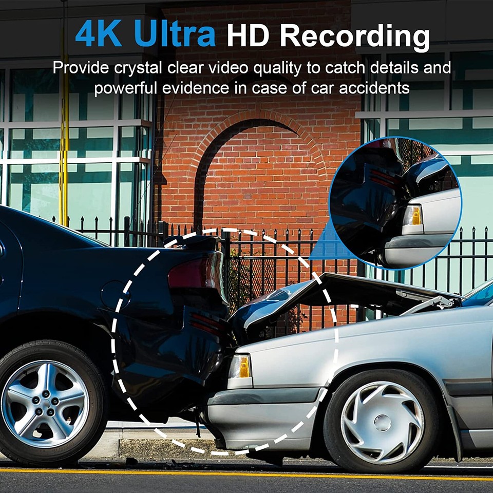 10" 4K Rear View Mirror Camera Smart Driving Assistant Night Vision ...