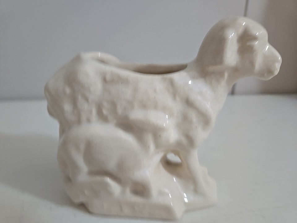 Vintage McCoy Lamb Sheep Planter 5" Tall Ivory Pottery Baa Baa Black ...