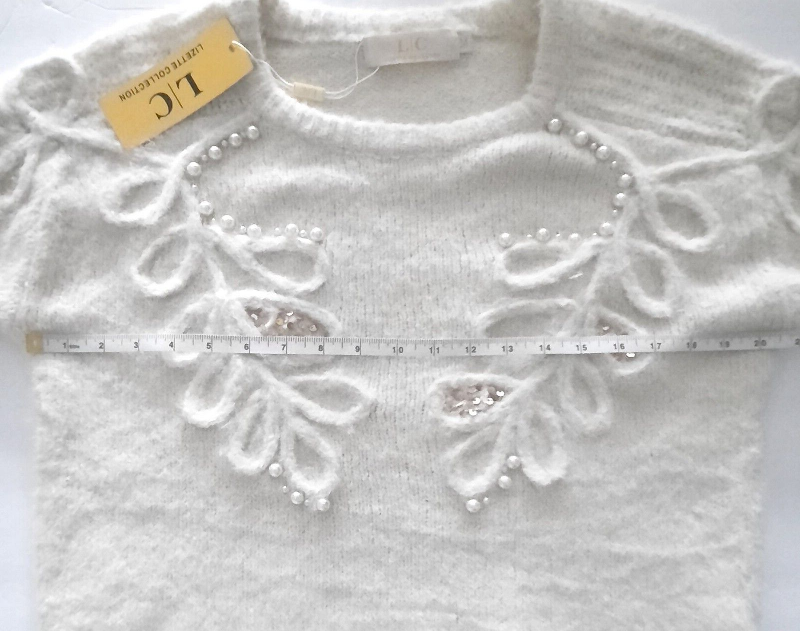 L/C Lizette Collection Cozy Beaded Sweater Pullover Beige Size M NWT | eBay