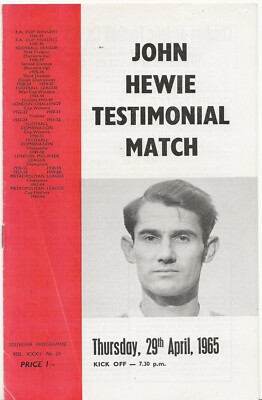 1965 Charlton Athletic v Chelsea John Hewie Testimonial Match Programme ...