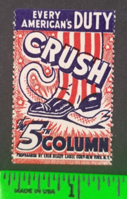 Vintage Uncle Sam Steps On The Snake World War Poster Stamp | eBay
