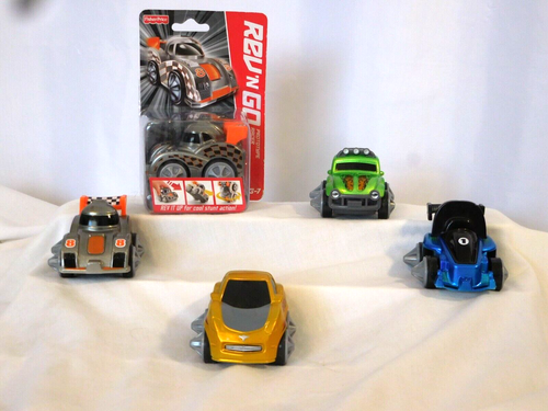 REV 'N GO Stunt Garage Replacement Racecars 5 Cars Blue Green Gra Gold ...