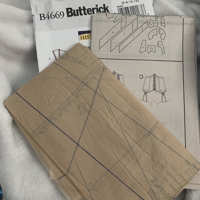 Lined Laced Corset Pattern Butterick Making History 4669 B4669 6-12 ...