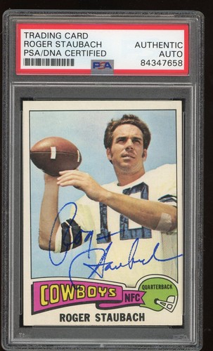 1975 Topps Football Roger Staubach HOF Signed Autographed Auto Cowboys ...