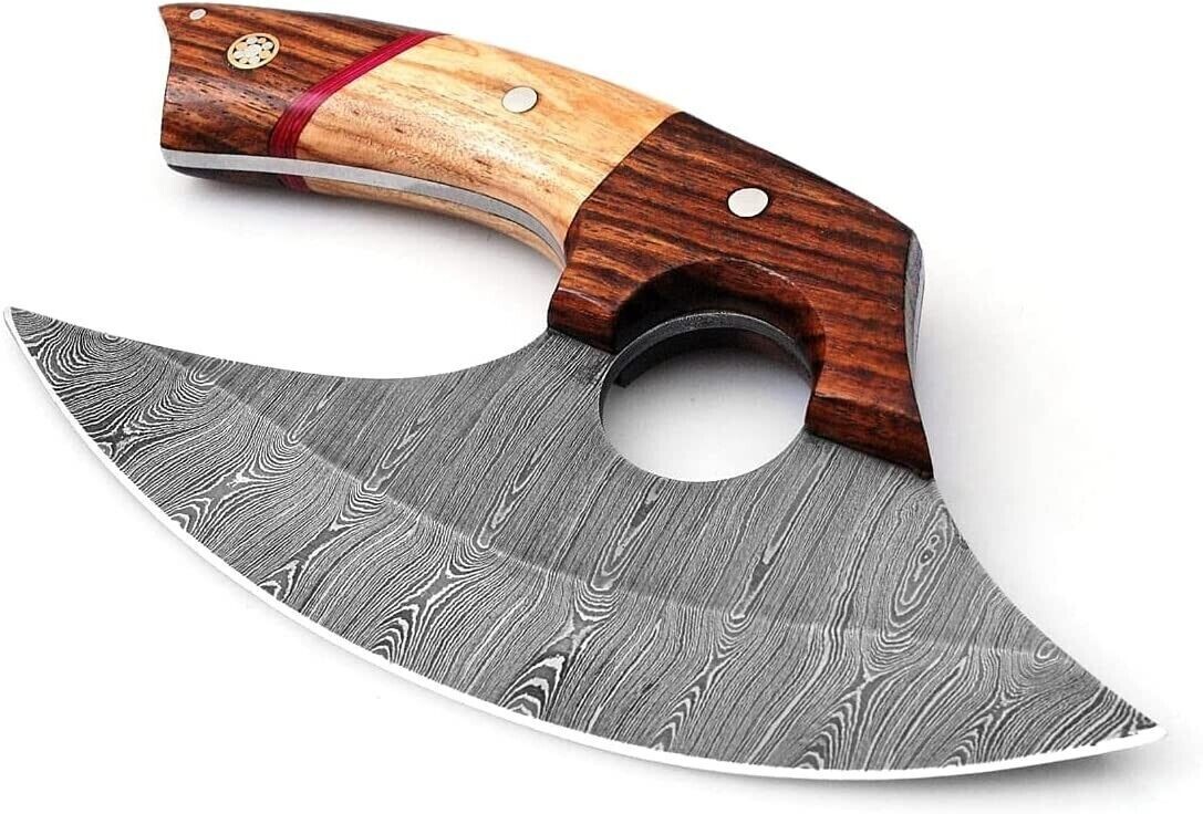 Custom Handmade Damascus Steel Ulu Knife Alaskan Damascus Ulu Knife ...