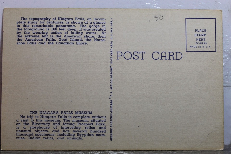 New York NY Niagara Falls American Horseshoe Postcard Old Vintage Card ...