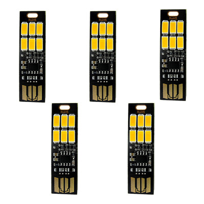 5Pcs USB LED Portable Night Light Bright Mini Keychain Camping Car Lamp ...