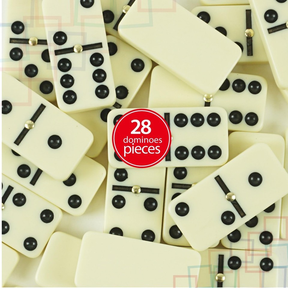 Dominos Jumbo Set Game. Premium Classic 28 Pieces Double Six Domino ...