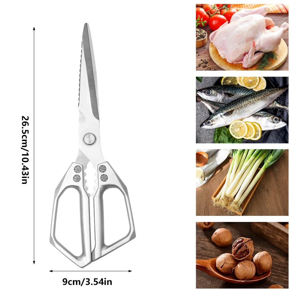 Stainless Steel Kitchen Shears Heavy Duty Scissors for Meat Fish Bones ...