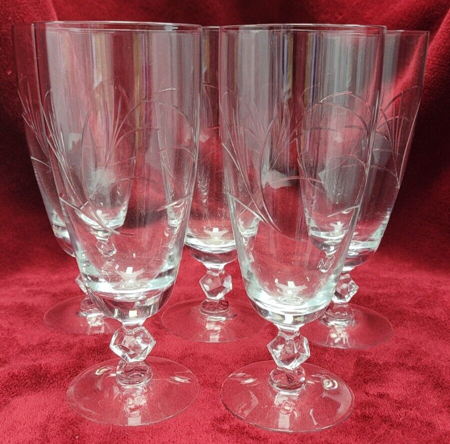 Tiffin Franciscan Crystal Margo Iced Tea Glasses Stem 717150 Multiples ...