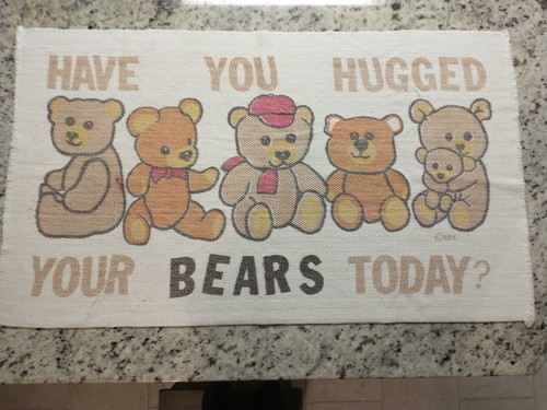 Vintage Have You Hugged Your Bears Today Cotton Throw Rug Teddy Bears 🐻 ...