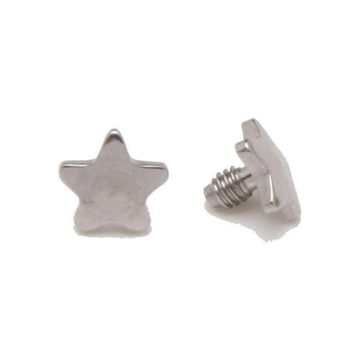 Dermal Anker Aufsatz Stern Silberfarben 3 mm klein Anchor Head 1,2 mm ...