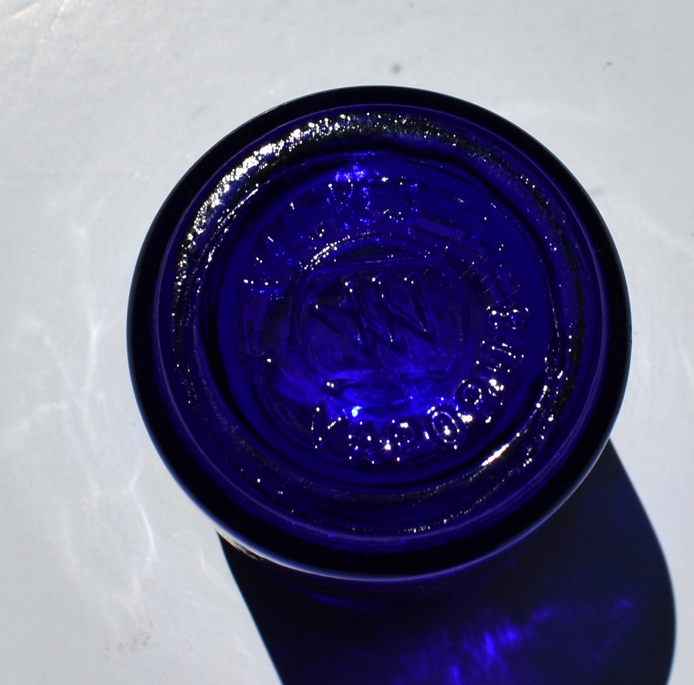 Vintage/Antique Cobalt Blue Glass Bottle Jar Medicine, Poison Decanter ...