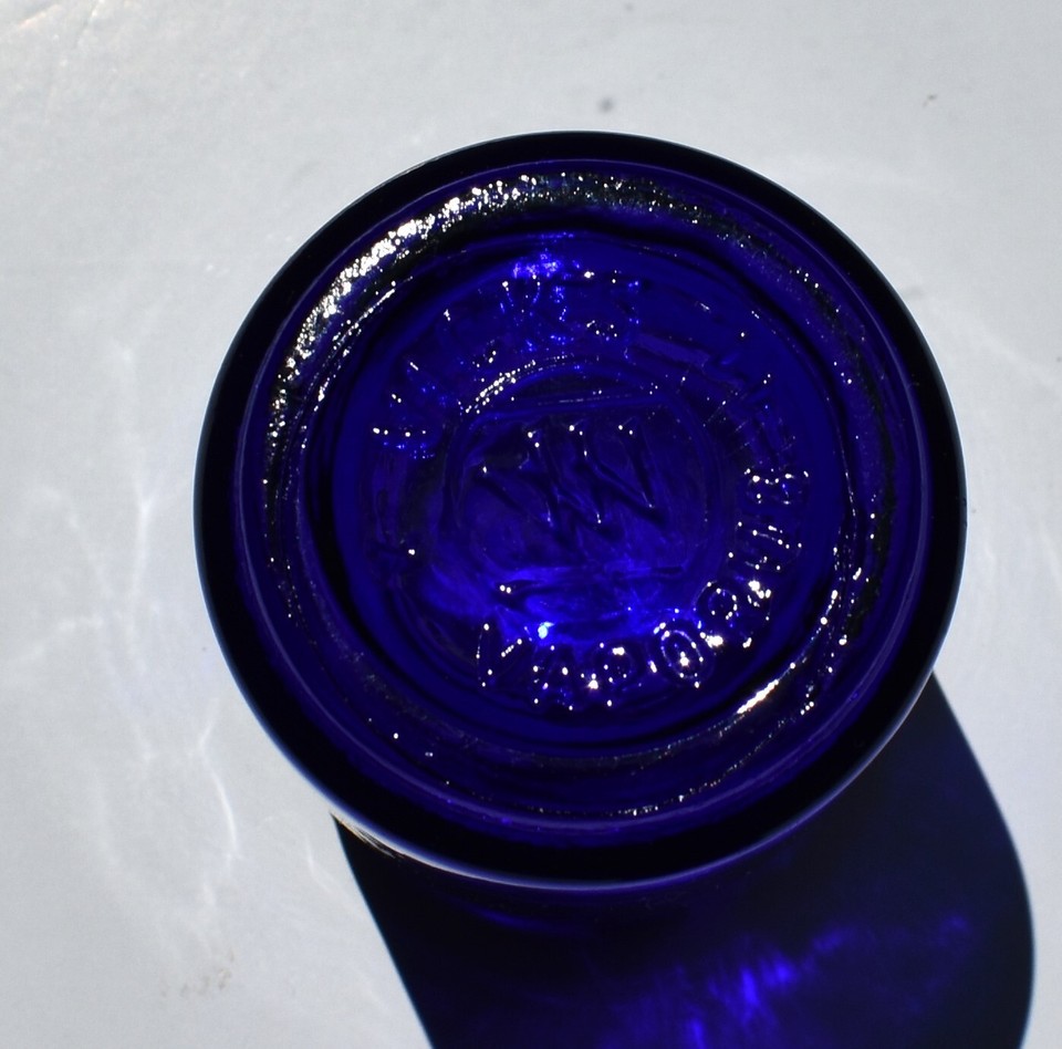 Vintage/Antique Cobalt Blue Glass Bottle Jar Medicine, Poison Decanter ...