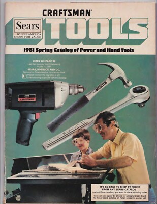 Sears Craftsman Power and Hand Tools catalog Spring 1981 FREE SHIPPING ...