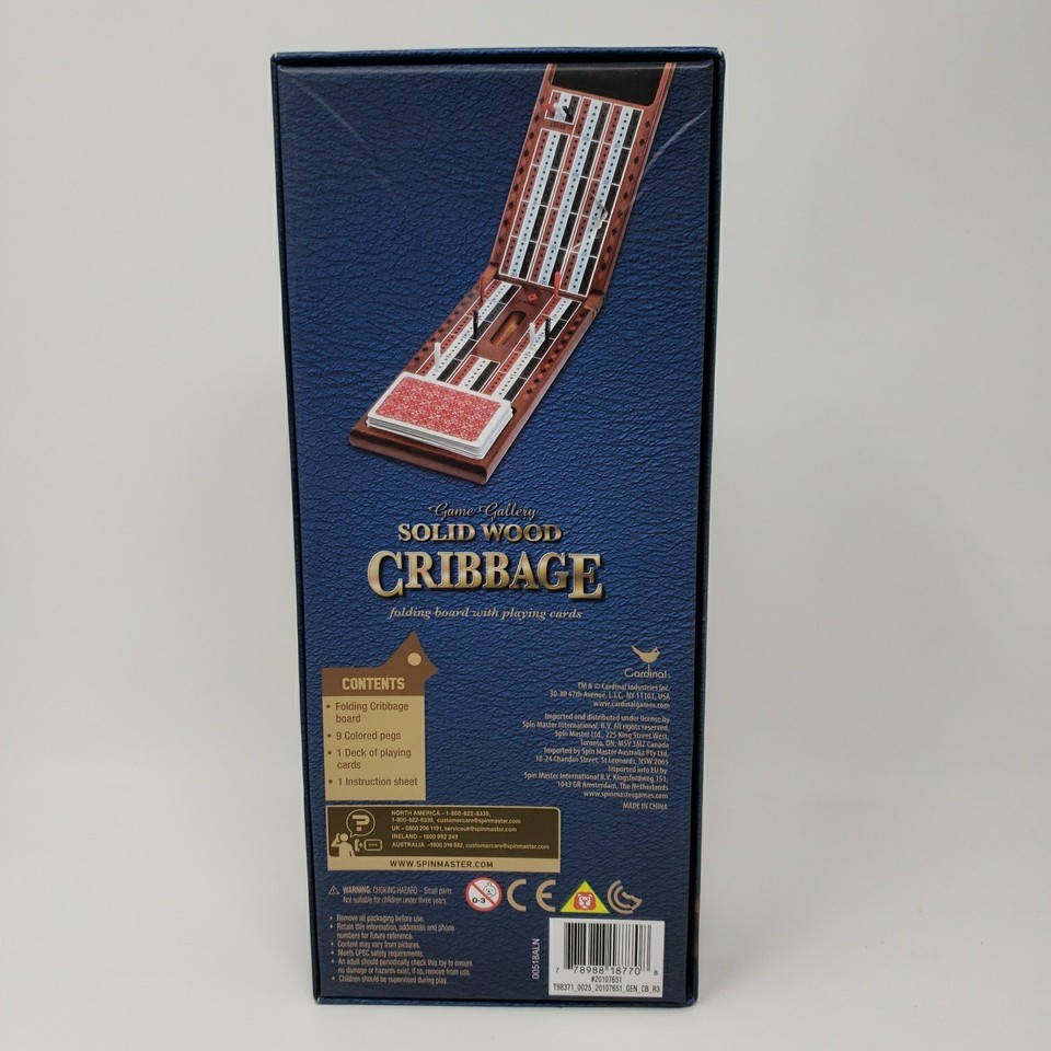 Cardinal Game Gallery Solid Wood Cribbage Folding Board w/Cards New | eBay