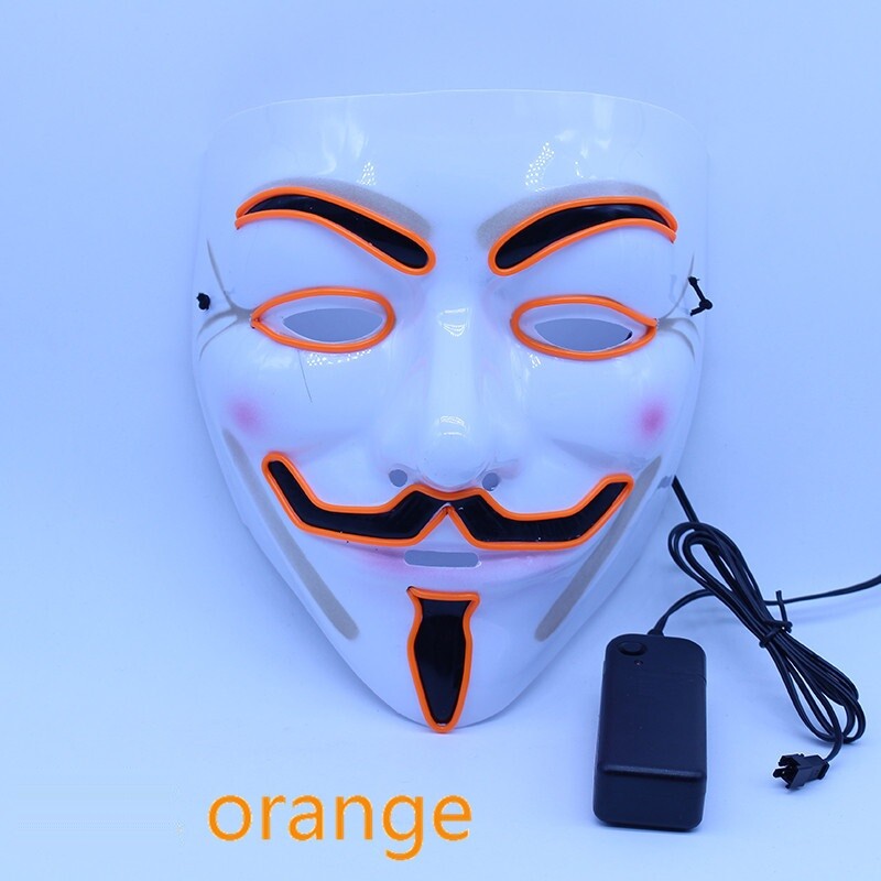 V for Vendetta LED Light Up Hacker Mask EDC Night Club Rave Costume ...