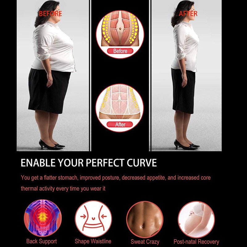 Women Waist Trainer Corset Weight Loss Neoprene Body Shaper Sweat Vest ...