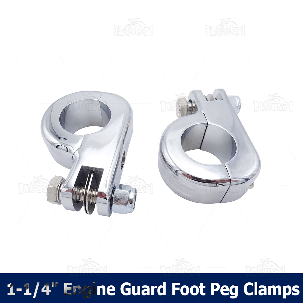 Motorcycle Highway Crash Bar Mount Foot Peg Clamp 1 1/4" For Harley ...