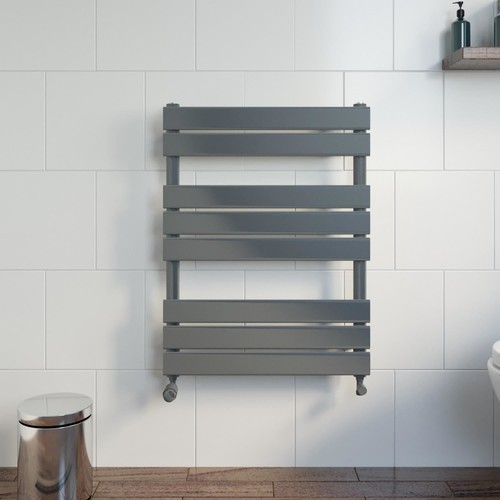 Designer Flat Panel Heated Bathroom Towel Rail Radiator Rad Anthracite ...