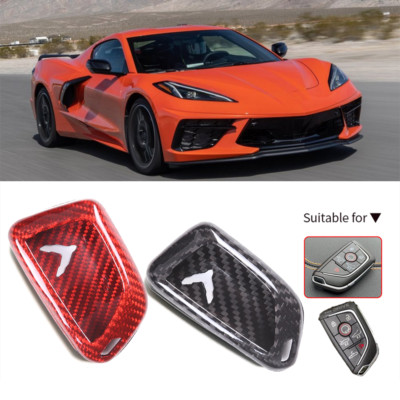 Real Carbon Fiber Remote Key Case Fob Cover For Corvette C8 Stingray ...