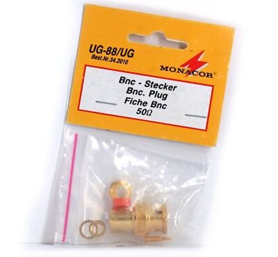 ONE NEW MONACOR UG-88/UG BNC PLUG STECKER FICHE 50 OHM , GOLD-PLATED | eBay