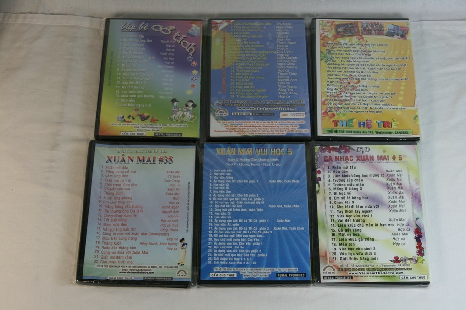 Lot of (6) DVDs The He Tre - Vietnamese Children DVDs Ca Nhac Vui Hoc ...