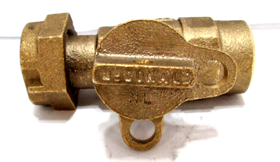 McDonald ~ 1" ~ Brass Ball Valve Curb Stop CTS ~ With Lockwing ~ 300 ...