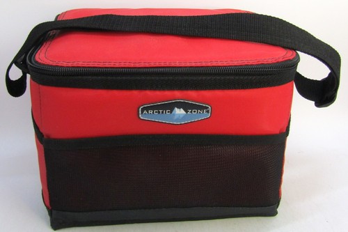 Arctic Zone Red/Black Insulated Square Zippered Cooler with Adjustable ...