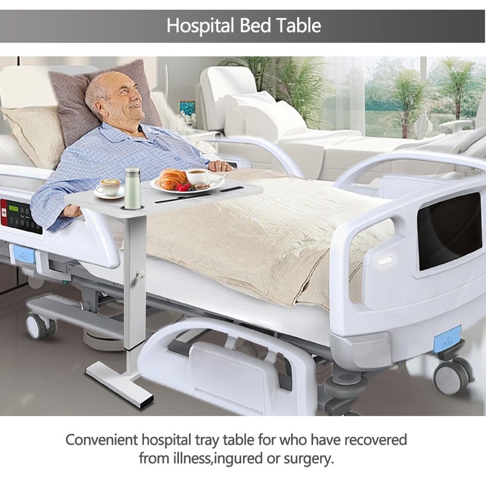Overbed Table,Hospital Bed Table,Pneumatic Bed Tables Adjustable Over ...