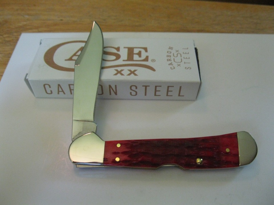 CASE XX COPPERLOCK Knife 61549L CS CARBON STEEL Blades and DARK RED ...