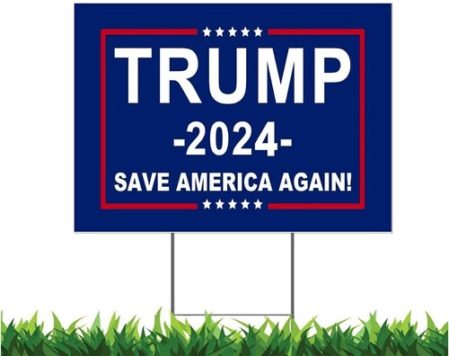 Trump 2024 Save America Again 12 x 18-inch Horizontal Yard Sign Outdoor ...