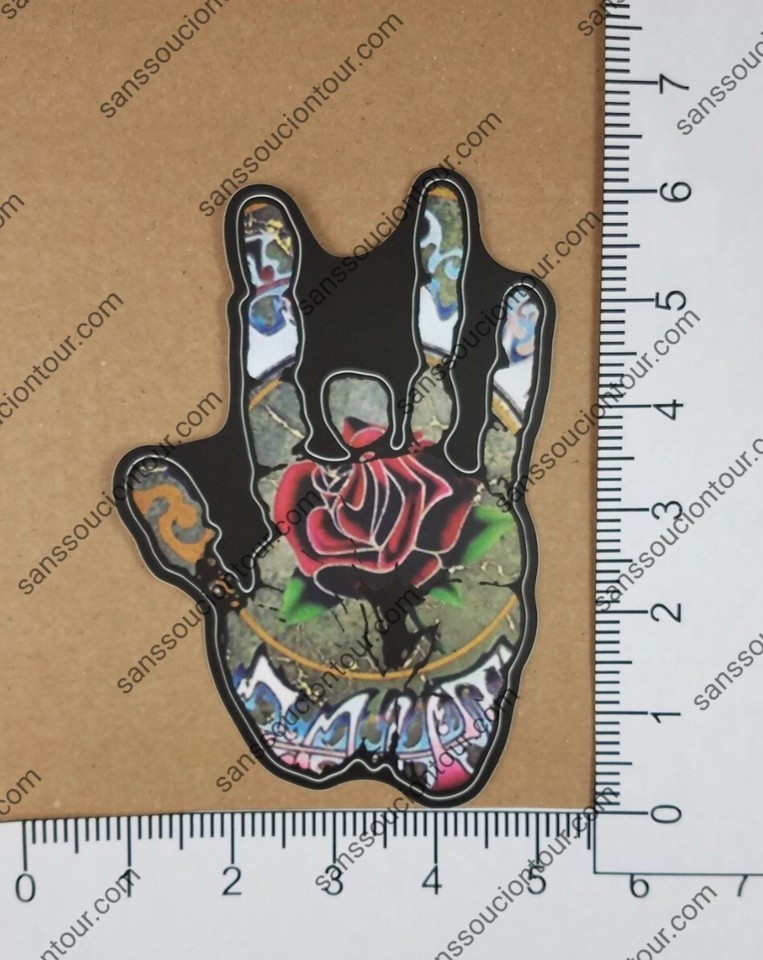 Grateful Dead - American Beauty Jerry hand print vinyl lot sticker, JGB ...