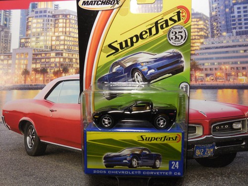 RARE MATCHBOX SUPERFAST # 24 BLACK 2005 CHEVROLET CORVETTE C6 CAR SHIPS ...