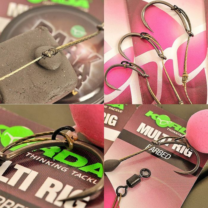 5 x Korda Multi Rig Carp Rigs Korda Ready Tied Hair rigs + 100 HAIR ...
