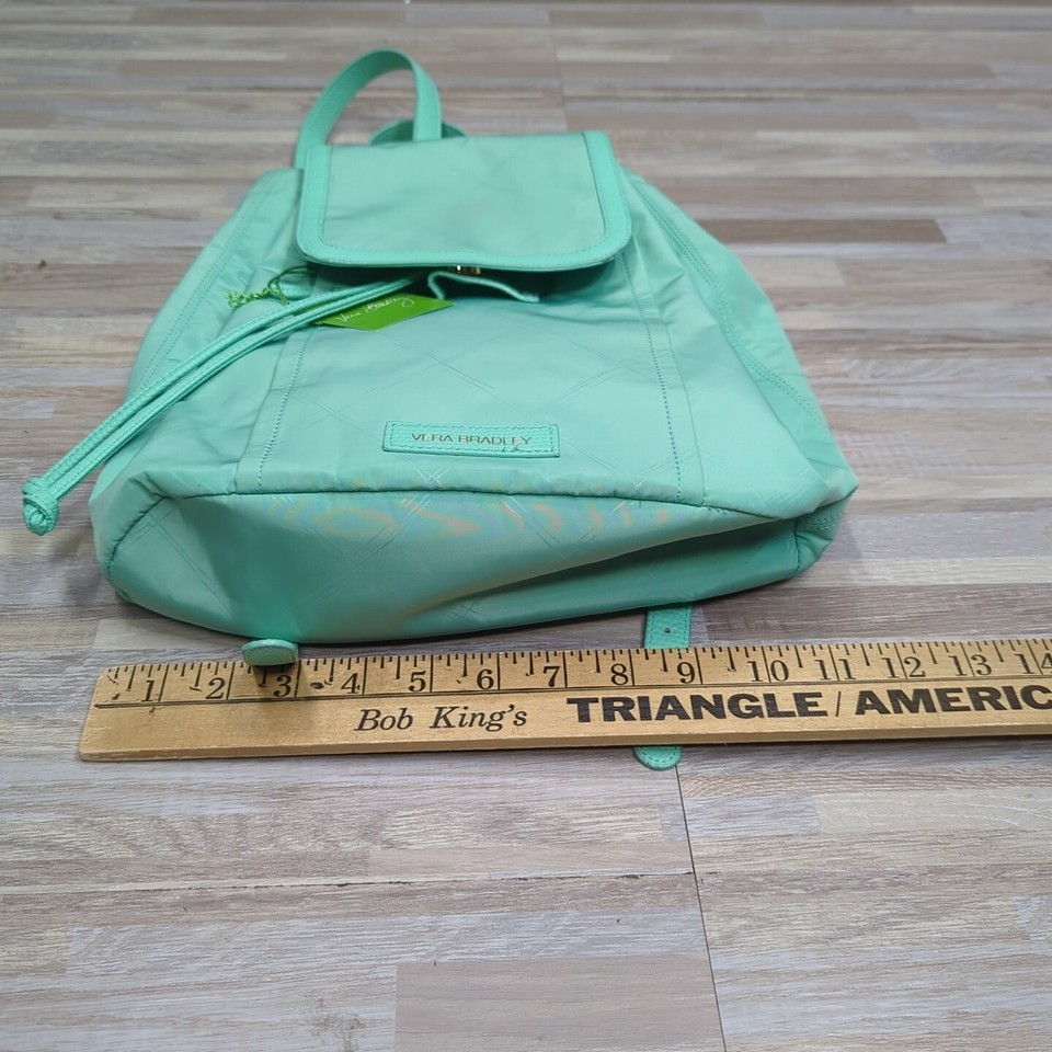 VERA BRADLEY Preppy Poly Backpack Mint Drawstring & Flap. NWT | eBay