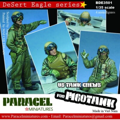 PARACEL MINIATURES DESERT EAGLE SERIES BDE3501 USMC TANKER CREW 4 ...