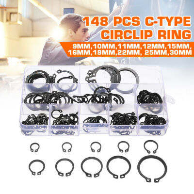 Internal&External C-Type Circlip Set Snap Retaining Ring Fasteners ...