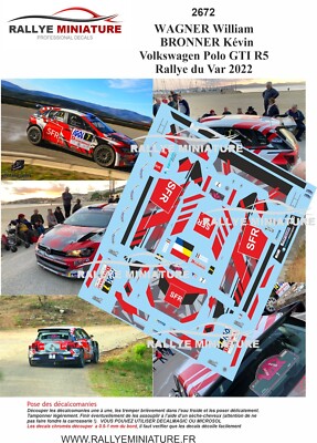 DECALS 1/32 REF 2672 VW VOLKSWAGEN POLO WAGNER RALLYE DU VAR 2022 RALLY ...