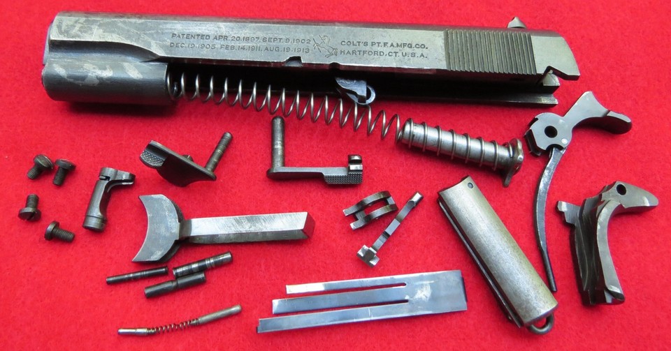 WWI Colt “Black Army” U.S. 1911 M1911 45 45ACP Parts Slide Barrel WW1 ...