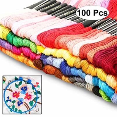 Filo da ricamo 100 Pezzi - 8 Metri Filato Cotone Cucito Ricamo - Set ...