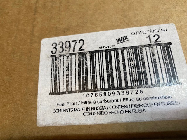 WIX 33972 - Fuel filter cross reference