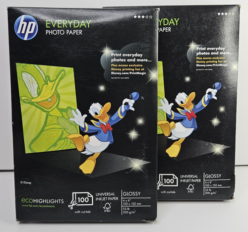 HP Everyday Photo Paper 100 sheets Universal Inkjet Glossy 4x6 Disney ...
