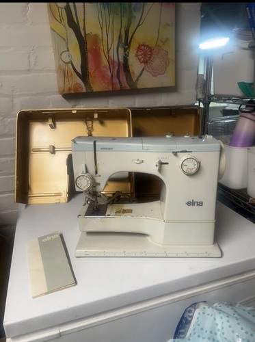 Elna Super 62C Vintage Sewing Machine w/Pedal & Case Elnasuper Swiss ...