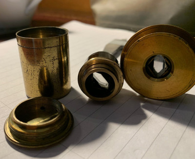 Antique Brass Microscope Nicol Prism Polariser & Analyser - 39mm & RMS ...