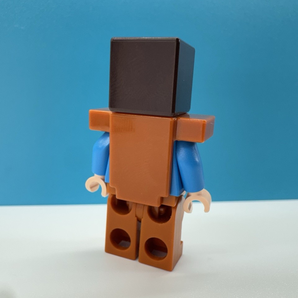 LEGO Minecraft Steve Mini Figure with dark orange leather armour ...
