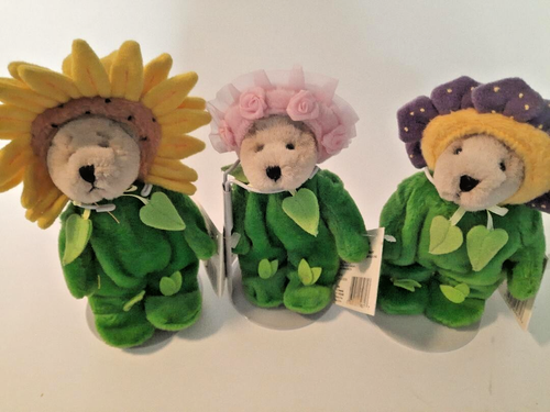 ganz wee bear village Li'l blossom collection-Sunflower, Rose & Pansy w ...