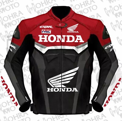 2025 Honda CBR 1.3mm Cowhide Leather Motorcycle Jacket Unisex Motorbike ...